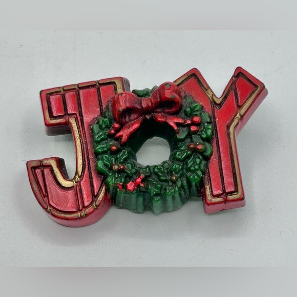 Hallmark | Jewelry | Vintage Hallmark Joy Christmas Pin Plastic X 15 ...